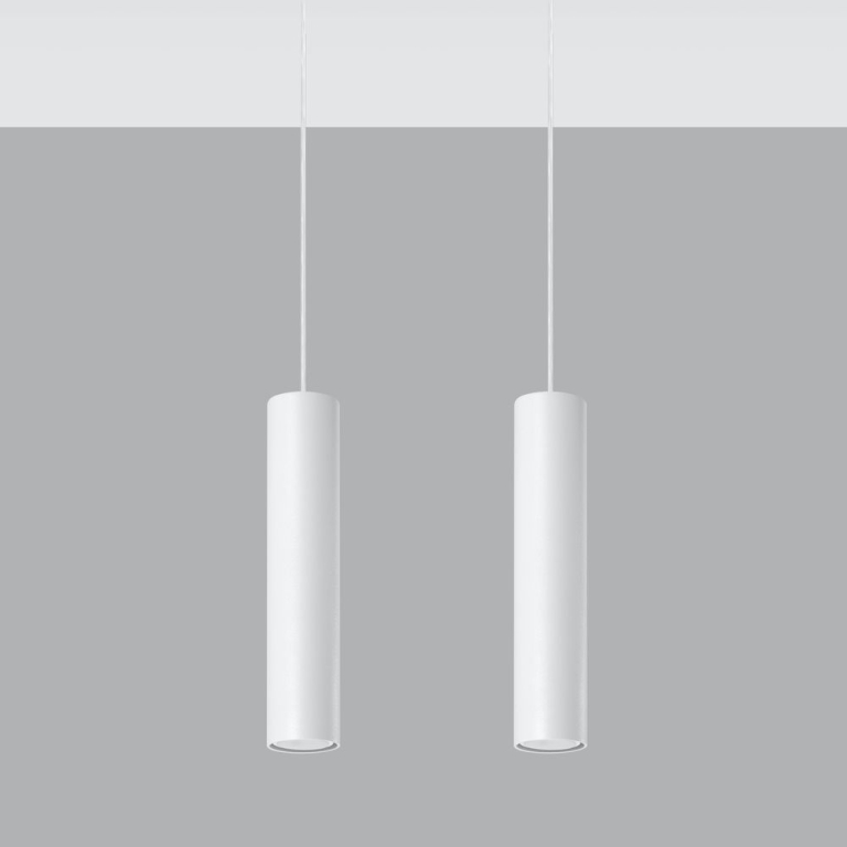 famlights Pendelleuchte Brian aus Stahl in Weiß GU10 max. 2 x 40W ...