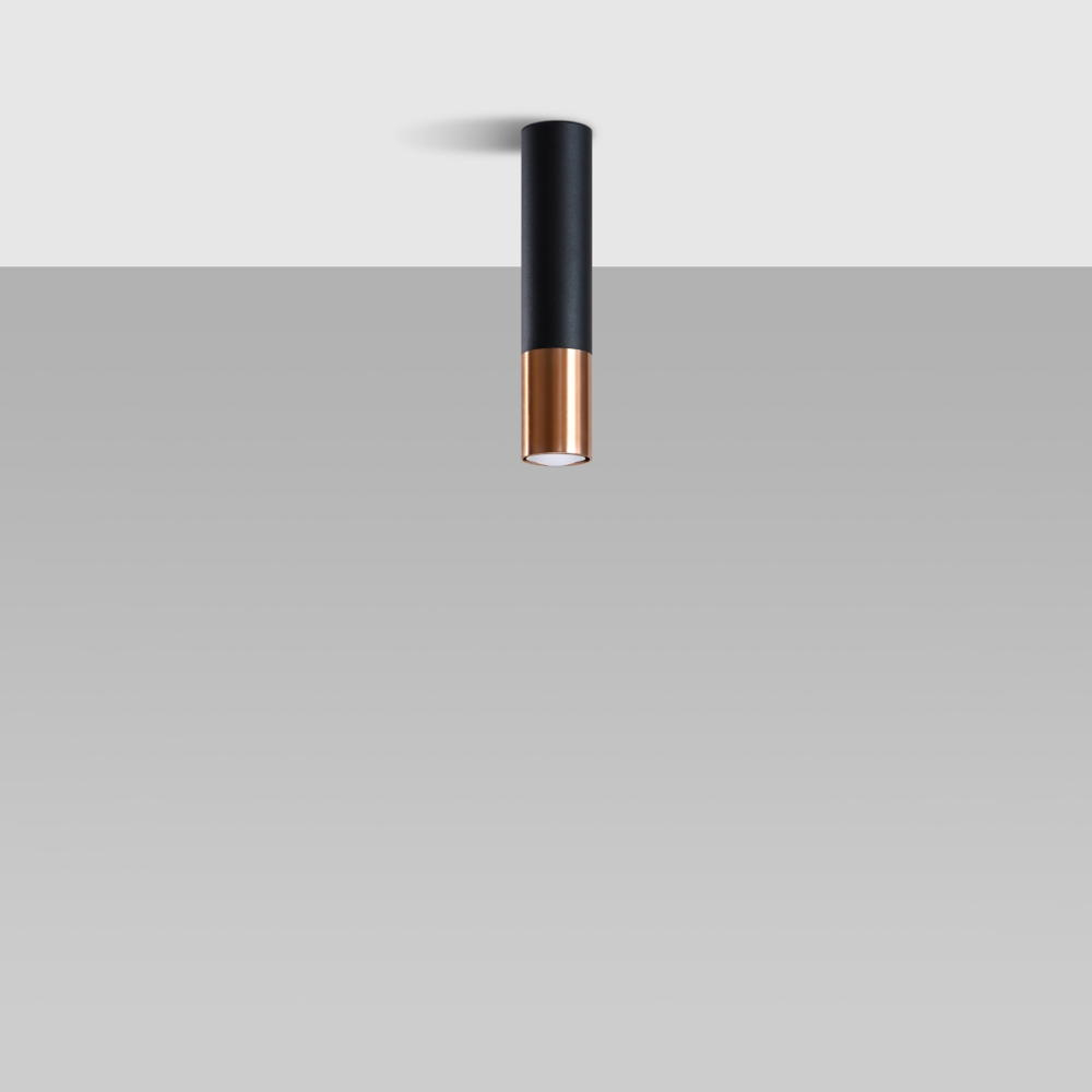 famlights Deckenspot Loys in Schwarz und Roségold GU10 | Lampen1a