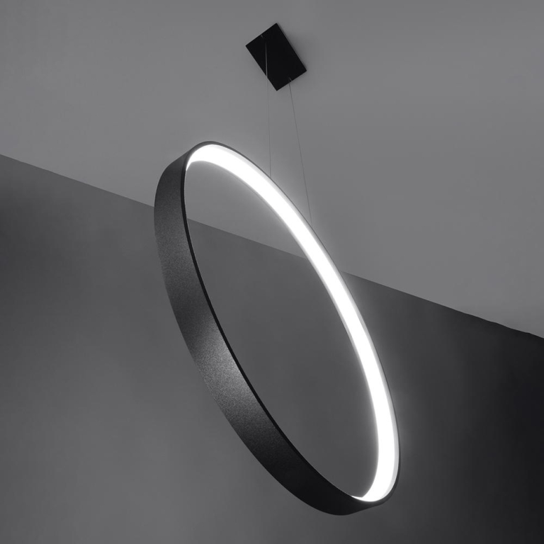 famlights LED Pendelleuchte Ria rund in Schwarz 30W 3870lm 4000K | Lampen1a